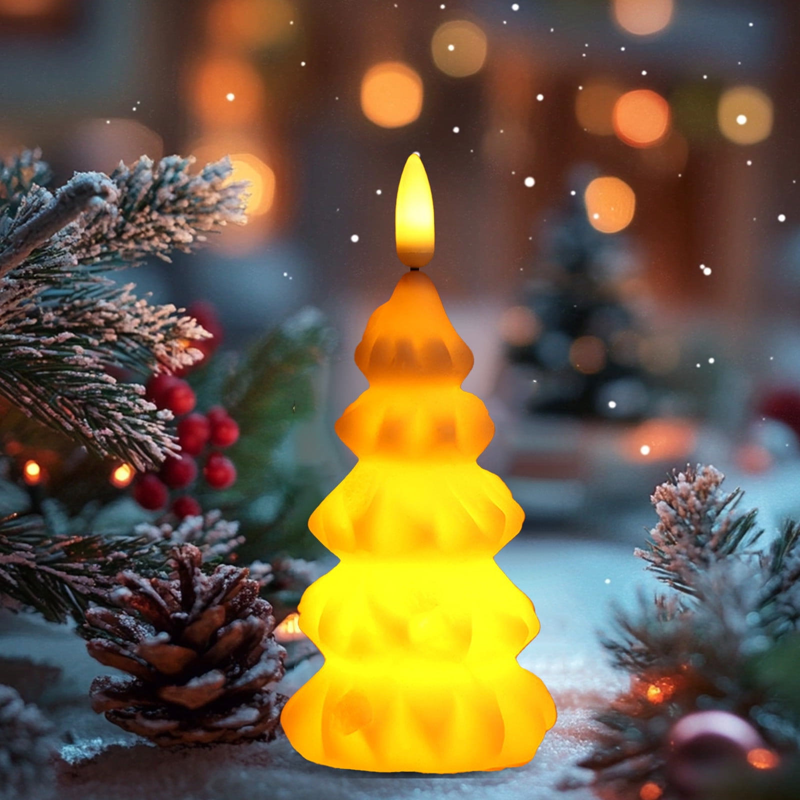 Byujiro LED Electronic Candle Light Christmas Creative Shape Home Decor ...
