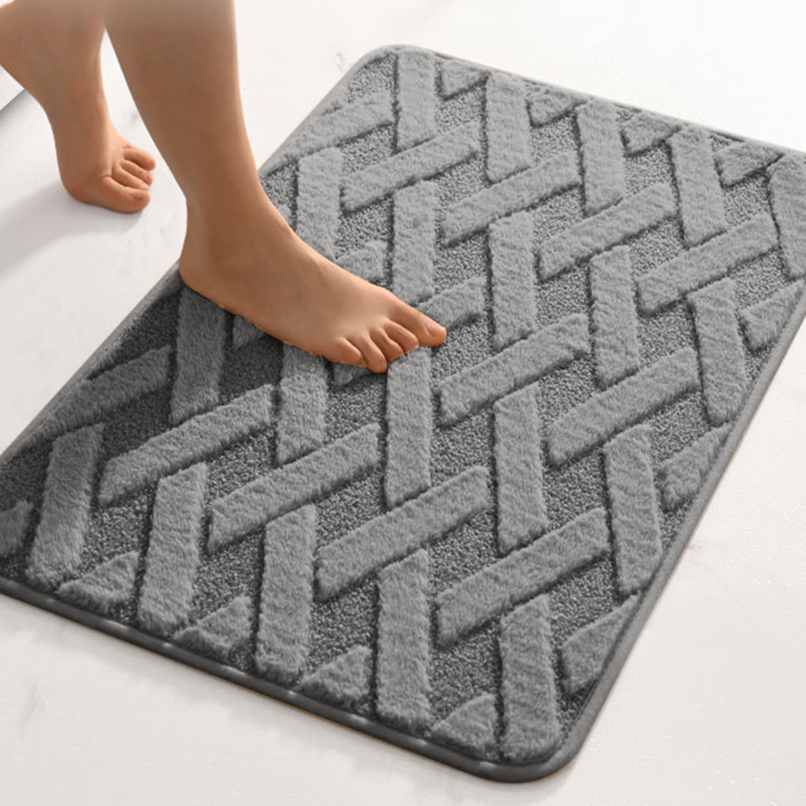 Byujiro Non Slip Bath Mat Bathroom Water Absorbing Door Mat Convenient ...