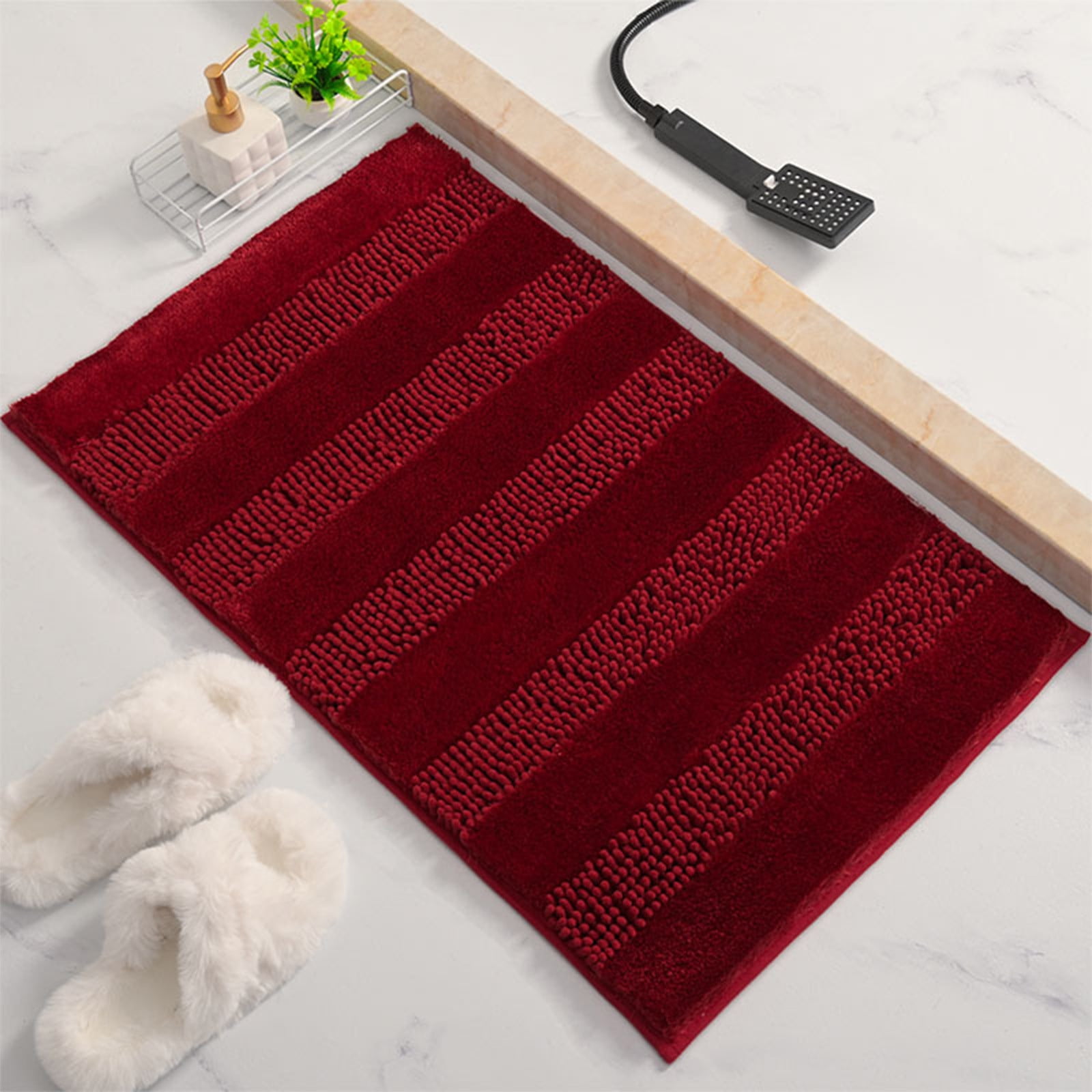 Byujiro Non Slip Bath Mat Pearl Yarn Home Bathroom Carpet Non-Slip Bath ...