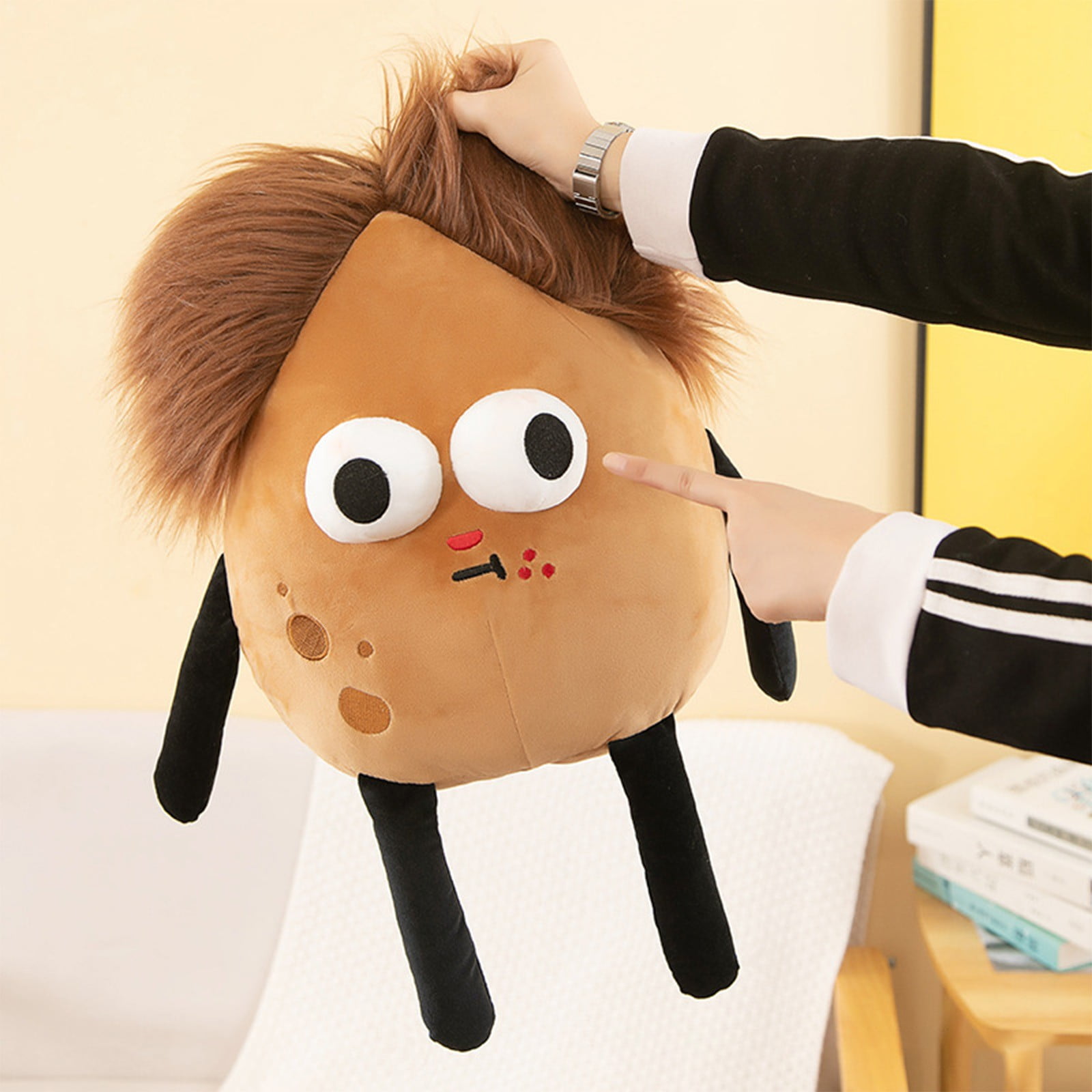 Byujiro Potato Plush Toy, Ugly Cute Doll with Textured Hair, Funny ...