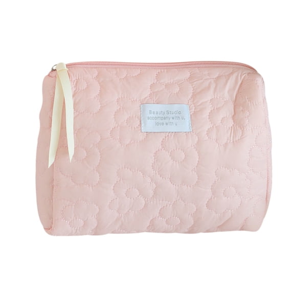 Byujiro Quilted Floral Cosmetic Pouch Spacious Soft Travel Makeup ...