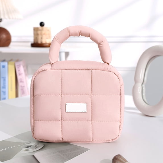 Byujiro Quilted Puffy Handheld Makeup Organizer Large-Capacity Travel ...