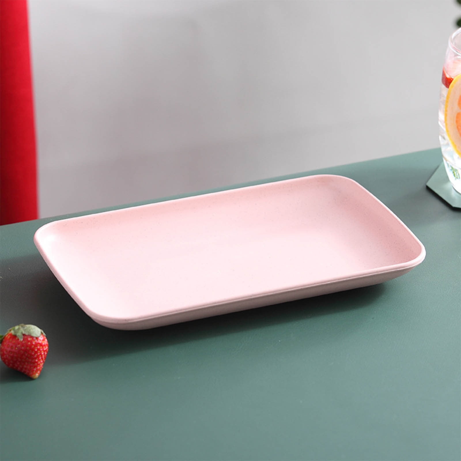 Byujiro Rectangular Plastic Food Plates Easy to Clean Stackable for BBQ ...