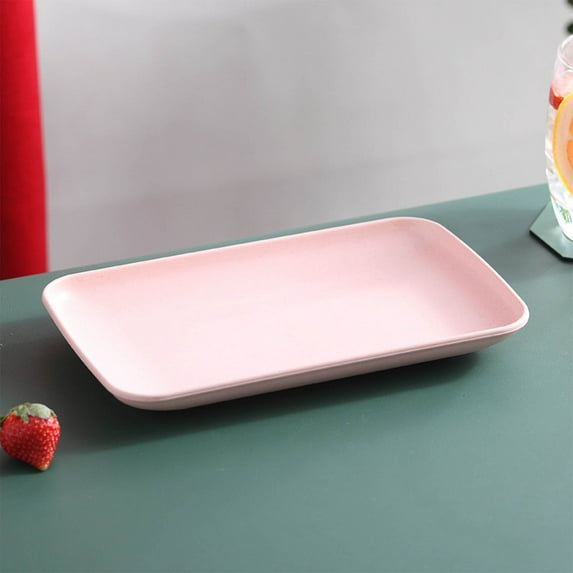 Byujiro Rectangular Plastic Food Plates Easy to Clean Stackable for BBQ ...