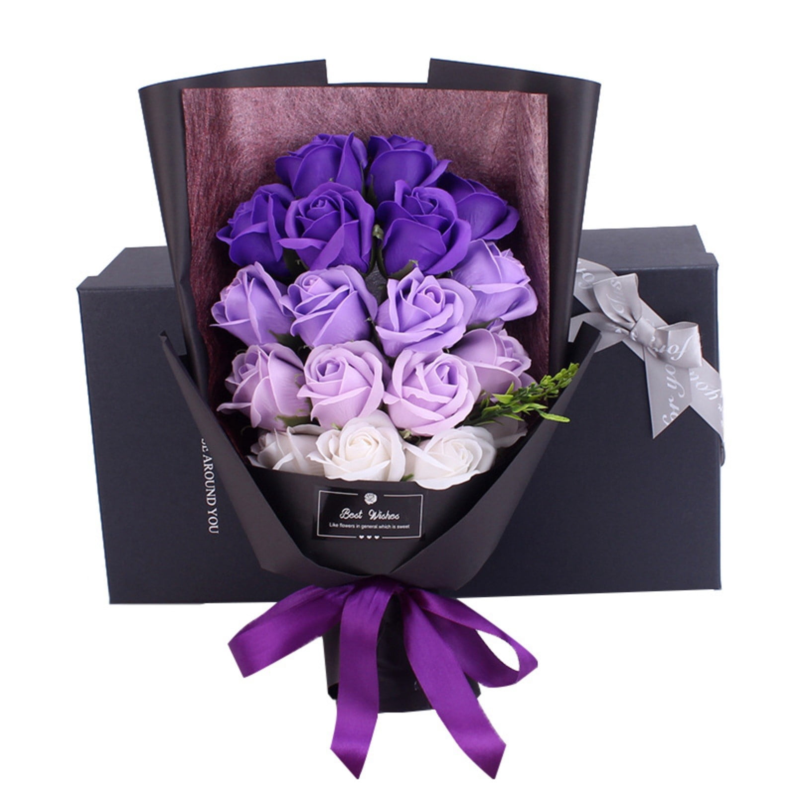 Byujiro Romantic Valentine's Day 18-Rose Bouquet Gift Box Preserved ...