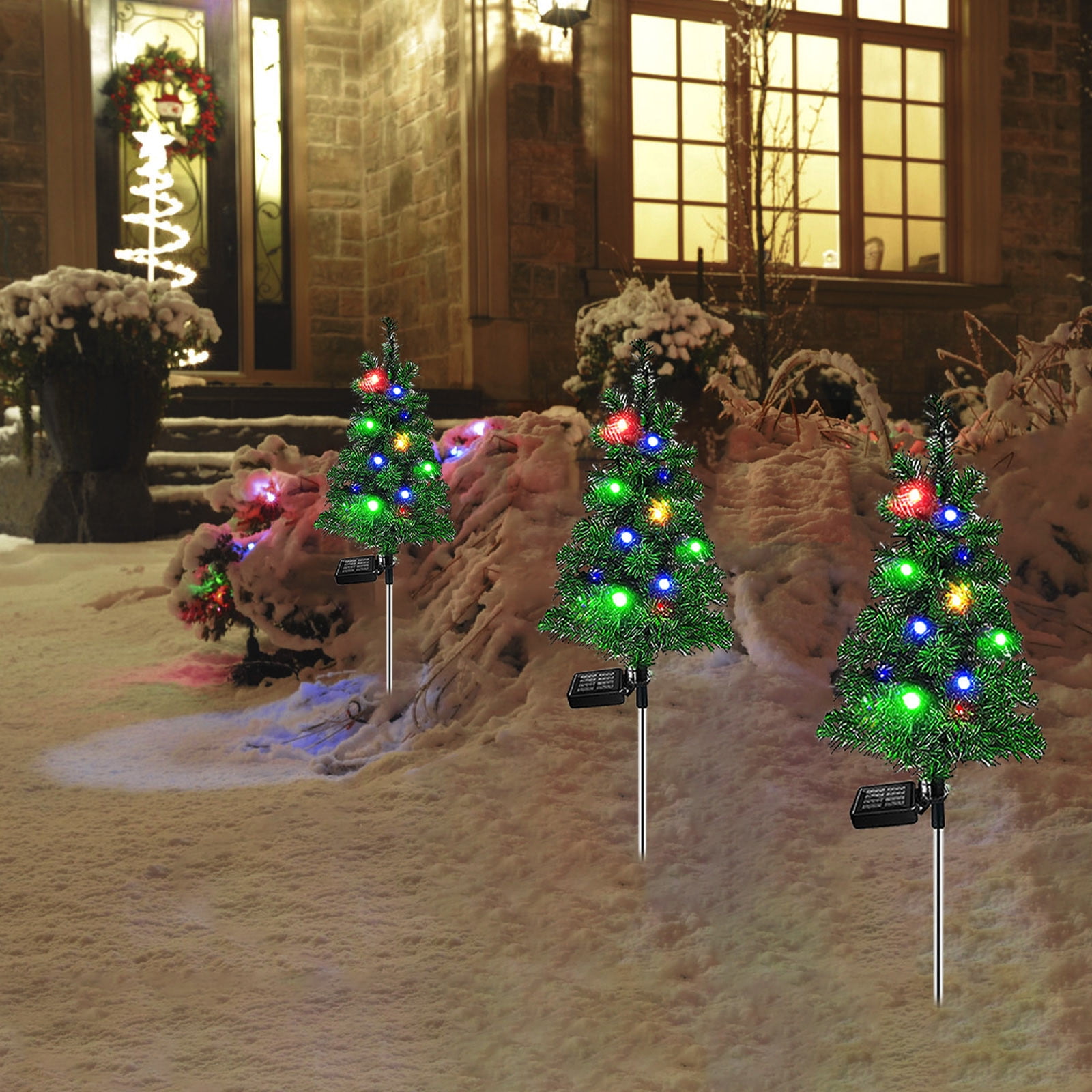 Byujiro Small Christmas Tree with Lights Solar Christmas Decoration ...