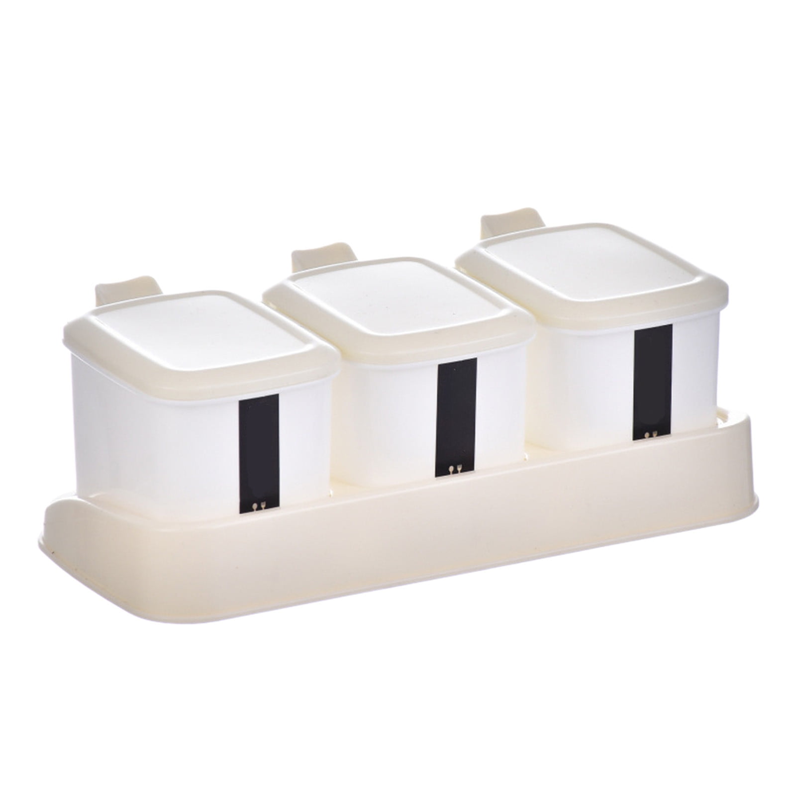 Byujiro Spice Container Seasoning Jar Set Press Type Seasoning Box Easy 3 Compartments Seasoning ...