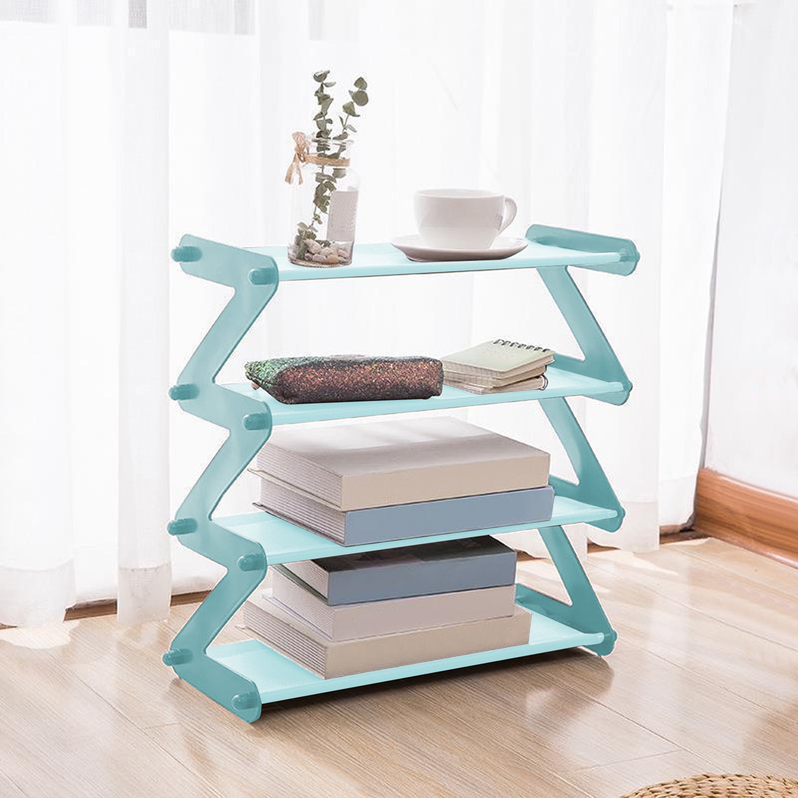 Byujiro Stainless Steel Z-Shaped Shoe Rack Nonwoven Shoe Rack Multi ...