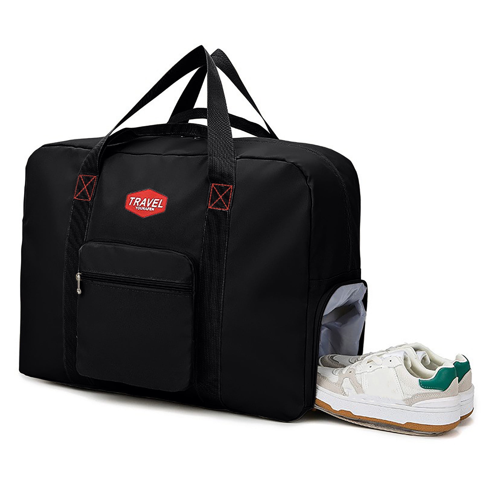 Byujiro Travel Duffel Bag with Shoes Compartment Sports Gym Bag Folding ...