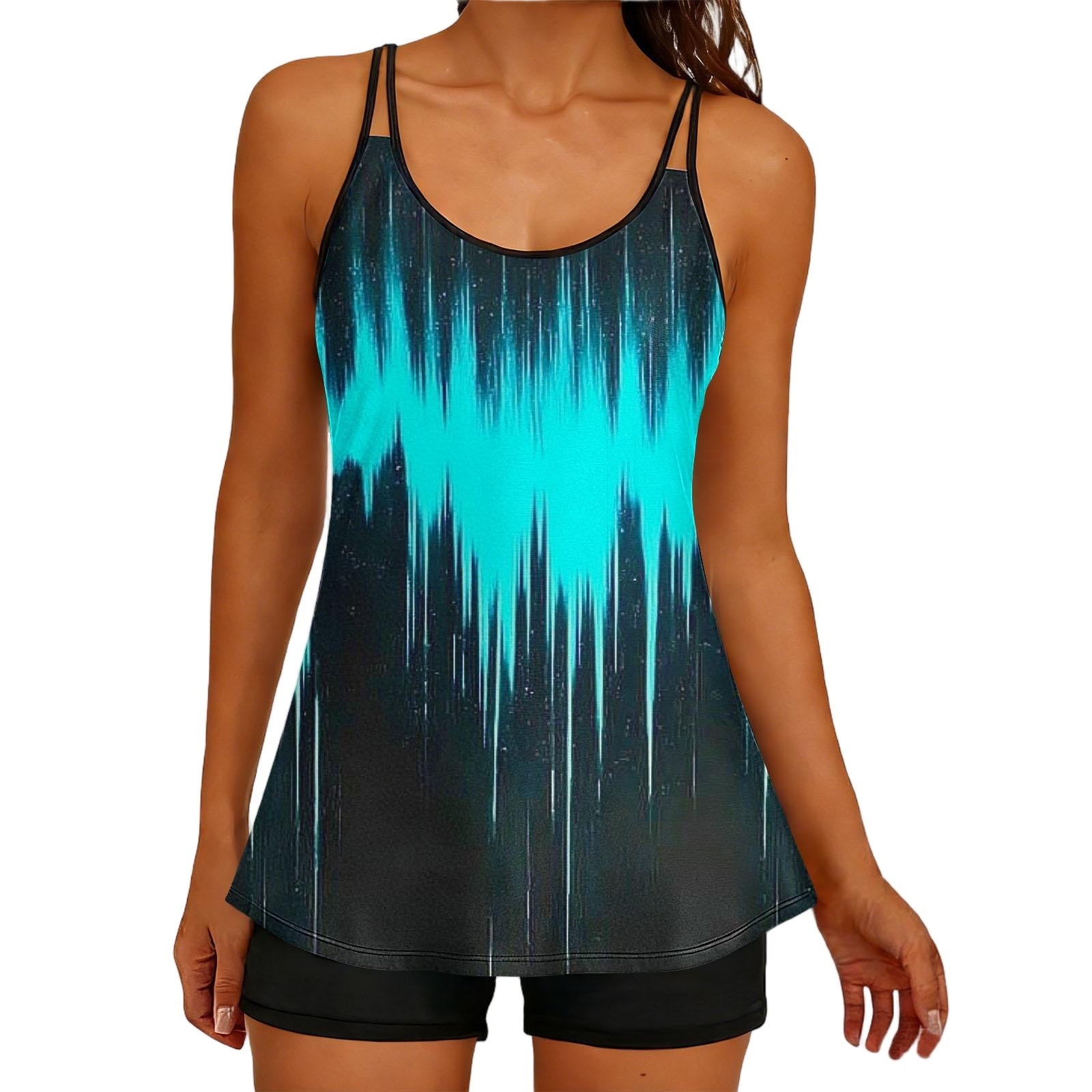 Byworldtasic 2026 Womens Two Piece Tankini Swimsuit Tummy Control Plus ...