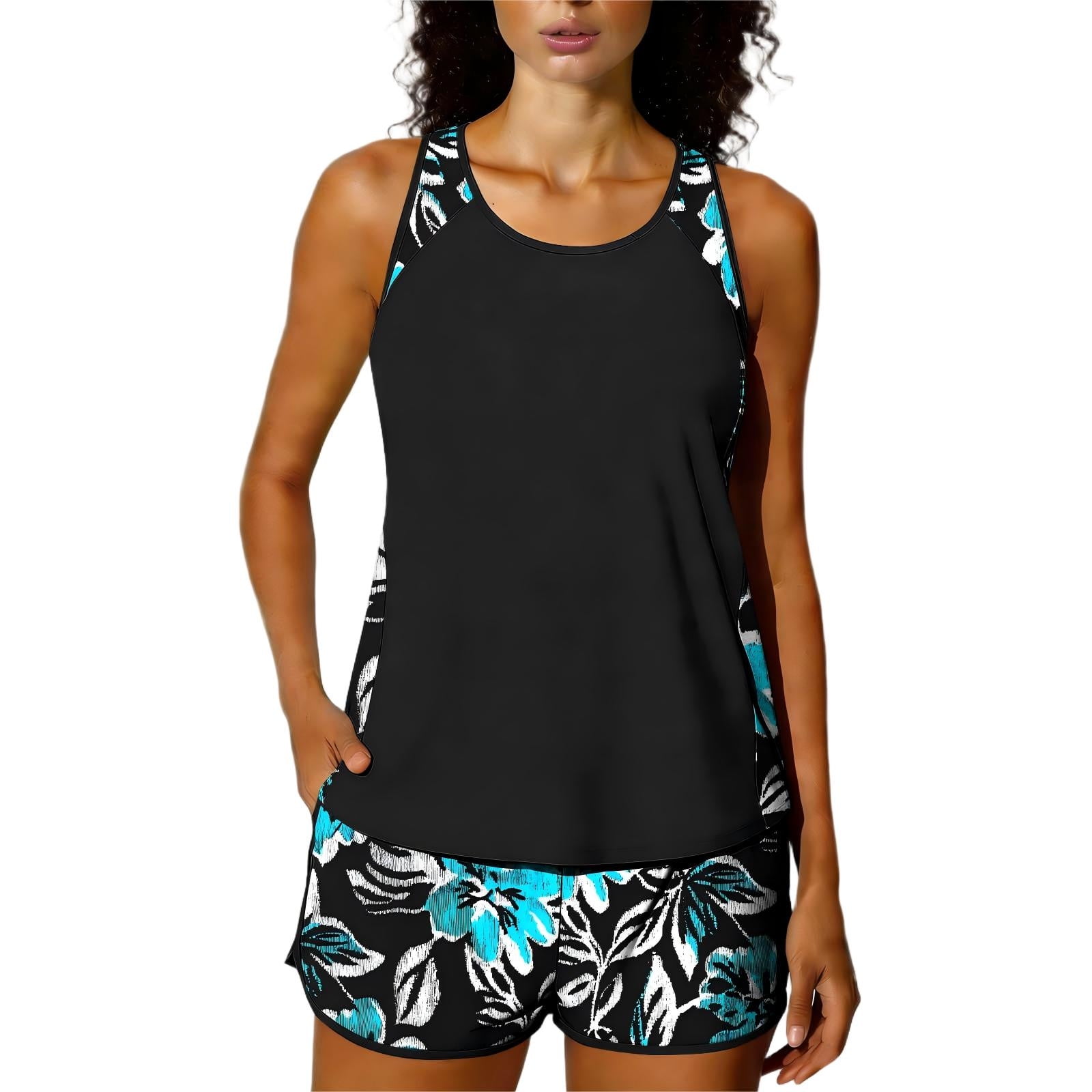 Byworldtasic 2026 Womens Two Piece Tankini Swimsuit Tummy Control Plus ...