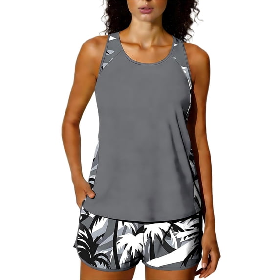 Byworldtasic 2026 Womens Two Piece Tankini Swimsuit Tummy Control Plus ...