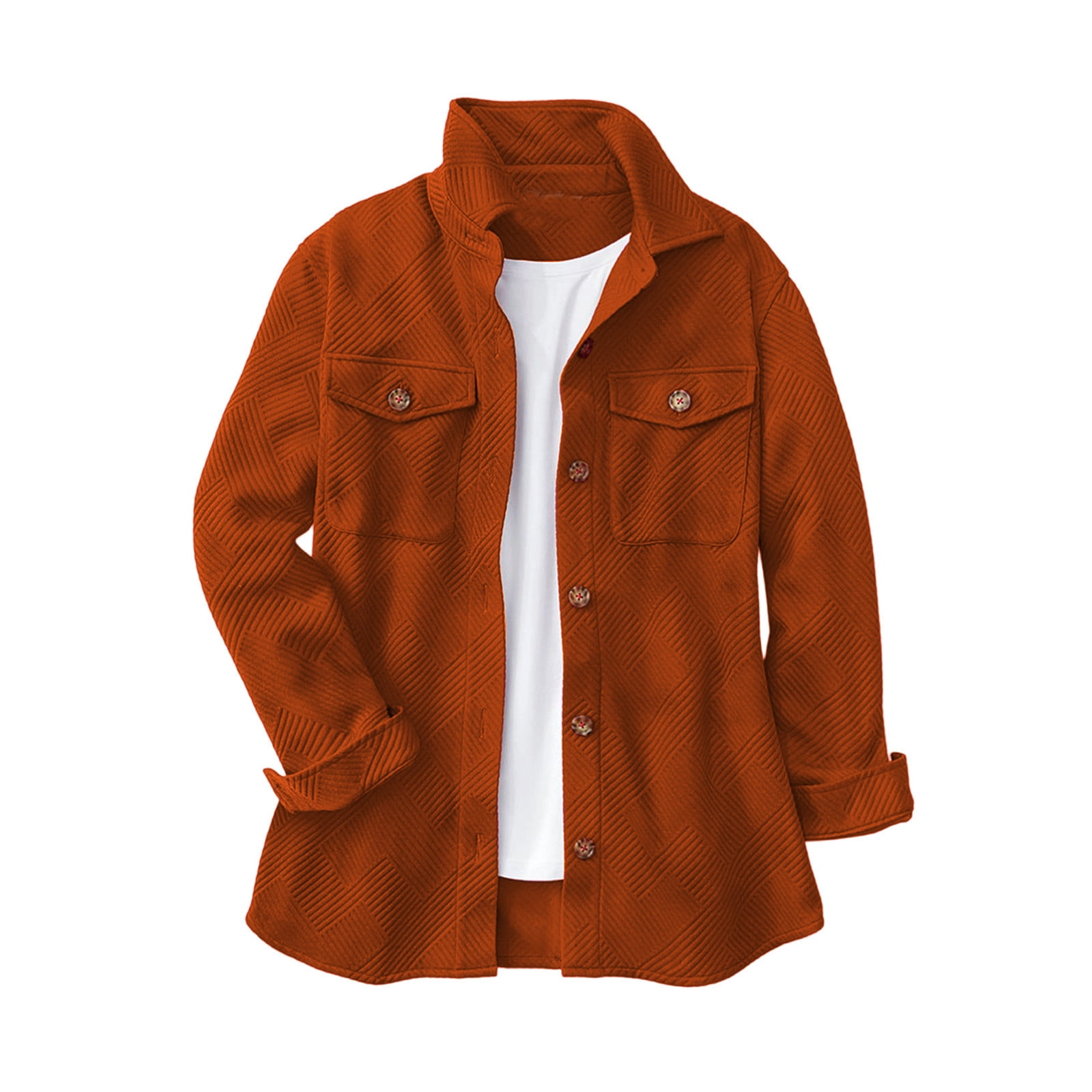 Byworldtasic Jackets for Women Womens Solid Textured Long Sleeved Lapel ...