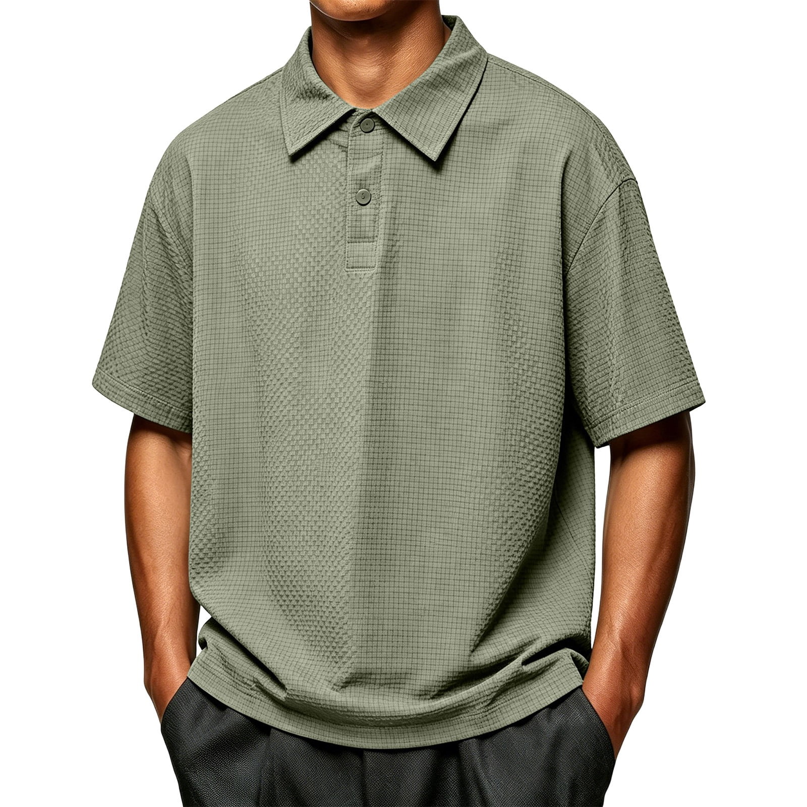 Byworldtasic Men's Breathable Polo Shirt Quick-Dry Short-Sleeve ...