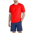 Byworldtasic Men's Quick Dry 2 Piece Workout Set Crew Neck T-Shirt ...