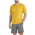 Byworldtasic Men's Quick Dry 2 Piece Workout Set Crew Neck T-Shirt ...