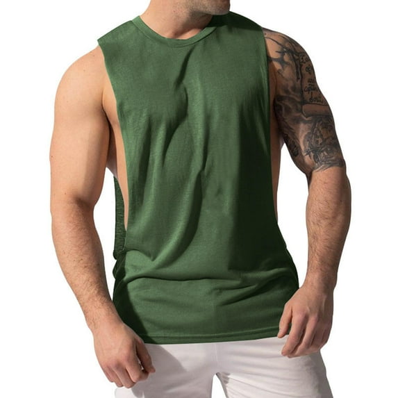 Byworldtasic Men's Sleeveless Tank Men's Muscle Cut Off Tank Tops ...