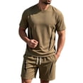 Byworldtasic Mens Color Block Panel T-Shirt and Shorts Set 2 Piece ...