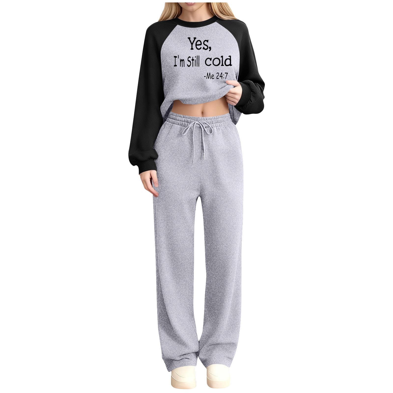 Byworldtasic 2 Picec of Outfit Sets for Womens Suit Long Sleeve Solid ...