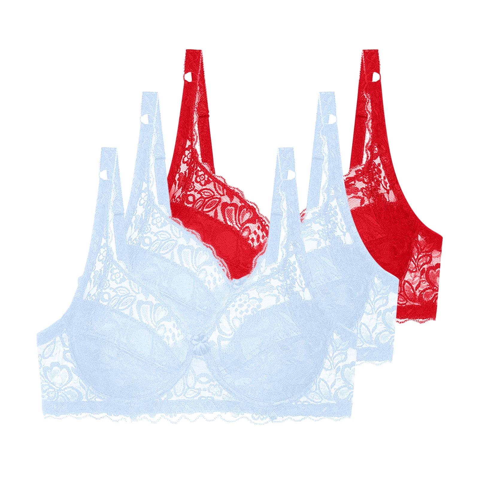 Byworldtasic No Boundaries 3PC Women's Steel Ring Lace Large Size Bra ...