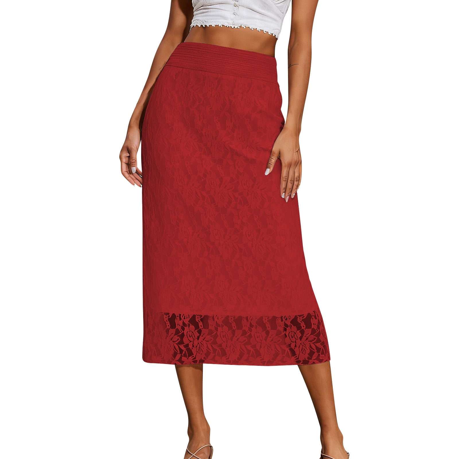 Byworldtasic No Boundaries Women's Elastic High Waisted Skirt Summer ...