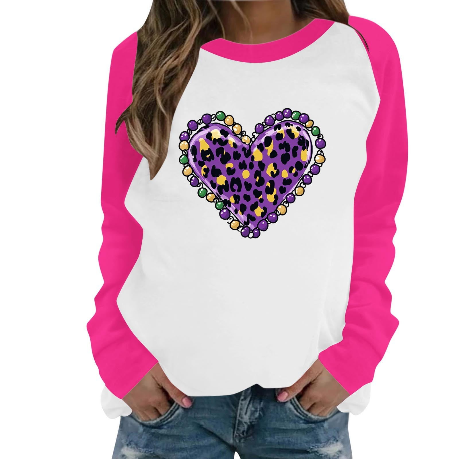 Byworldtasic Valentine's Day Long-Sleeve T-Shirt for Women Plus Size ...