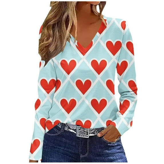 Byworldtasic Valentines Crewneck Sweatshirts for Women Print Long ...