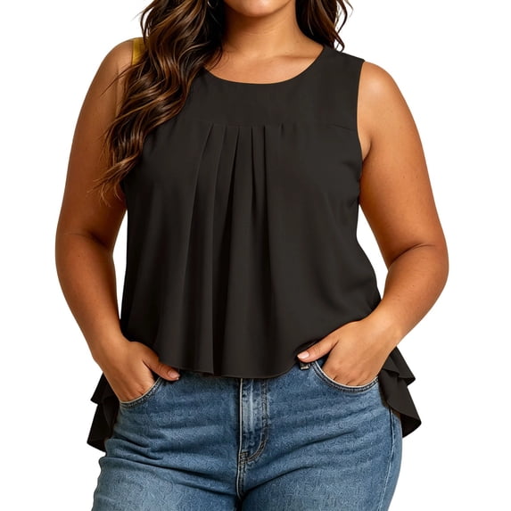Byworldtasic Women Plus Size Tank Top Casual Summer Tops Loose Fit ...