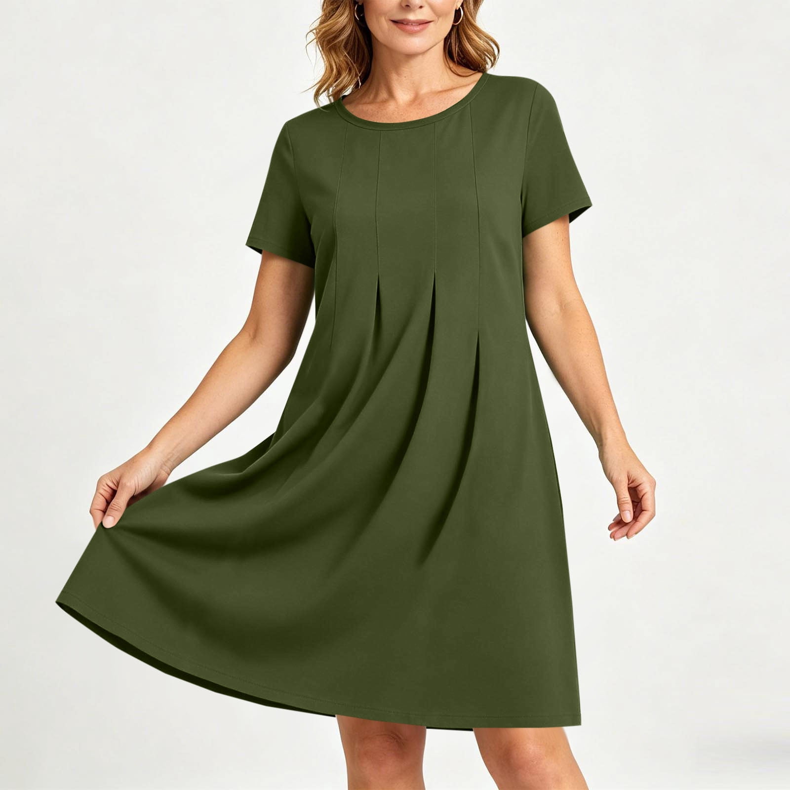 Byworldtasic Women's 2026 T Shirt Dress Summer Casual Flowy Short ...