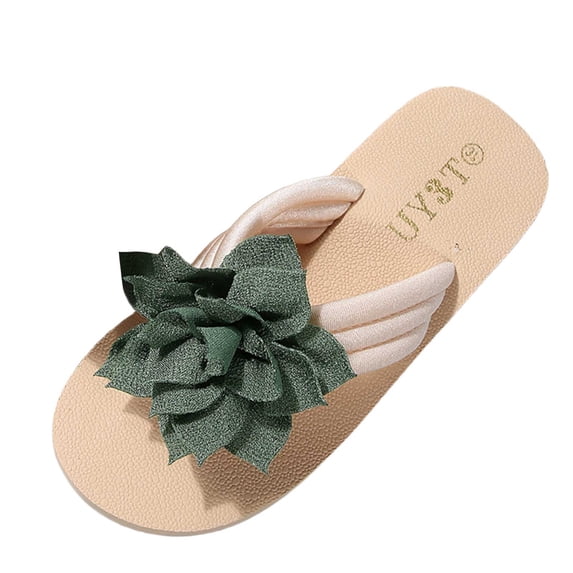 Byworldtasic Women's 3D Flower Sandals Dressy Flip Flops Non-Slip ...