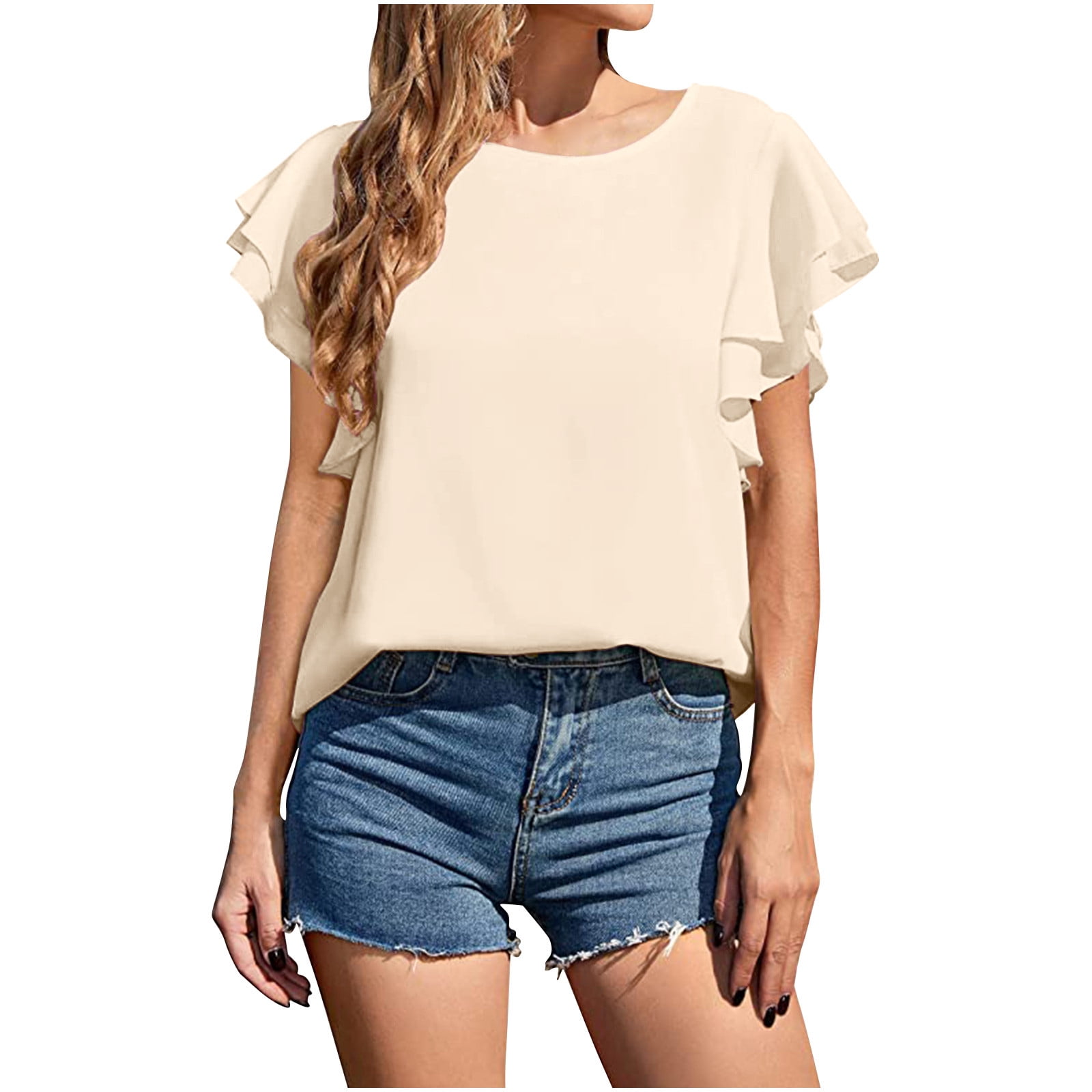 Byworldtasic Women's Basic Shirt Women's Short Sleeve Casual T Shirts ...