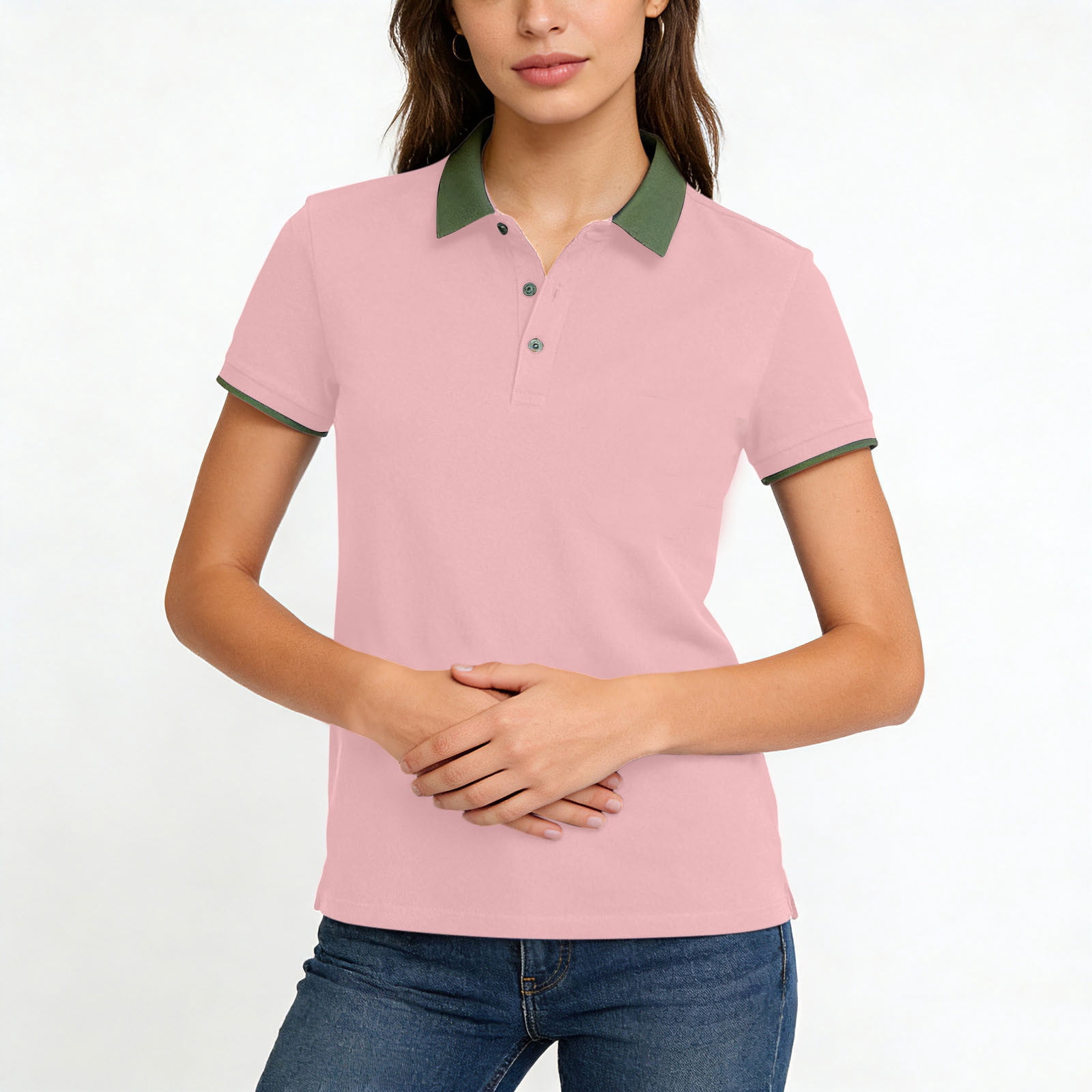 Byworldtasic Women's Classic Fit Dual Tipped Shirt Golf Tops Moisture ...