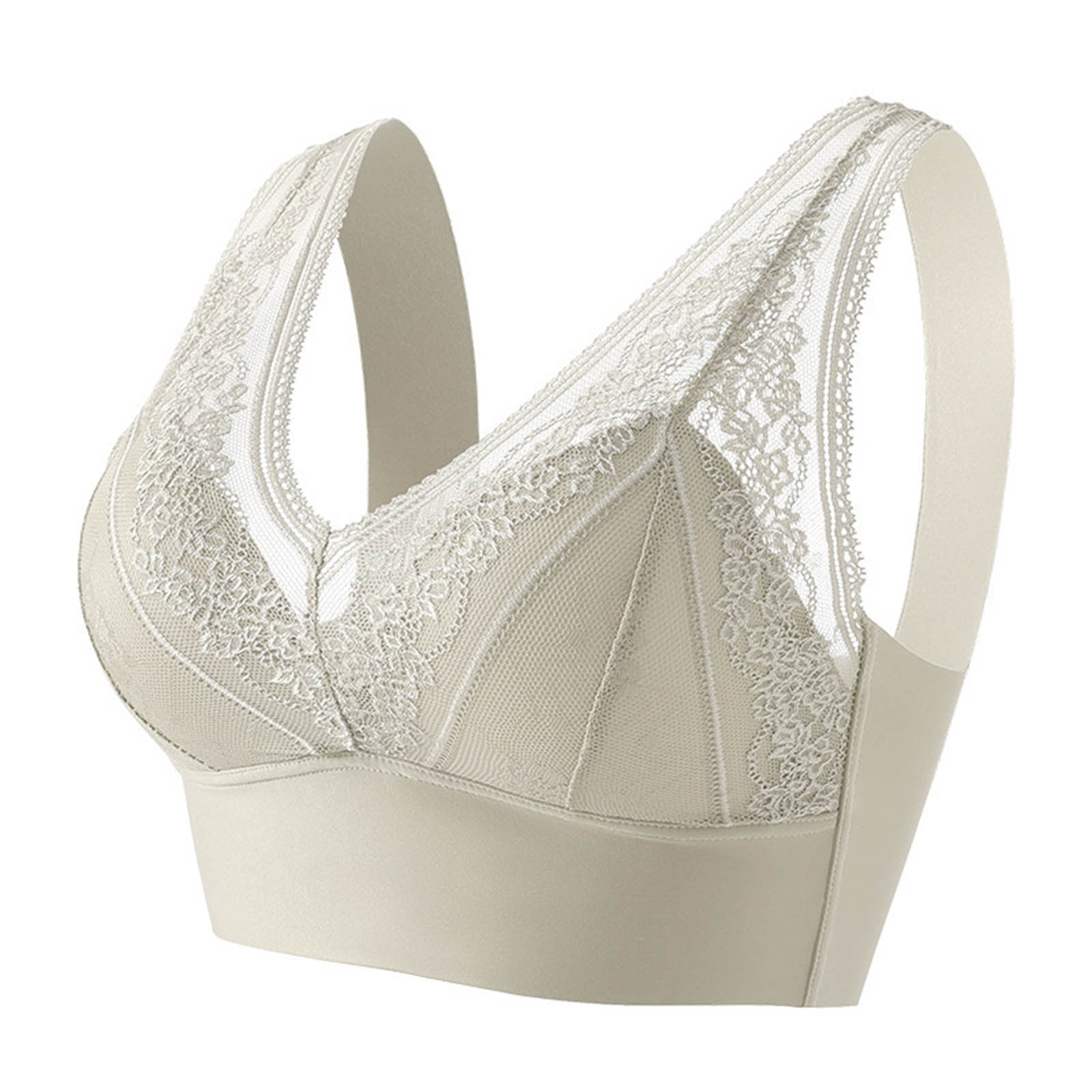 Byworldtasic Women's Lace Wireless Bras Comfort Soft Full Coverage ...