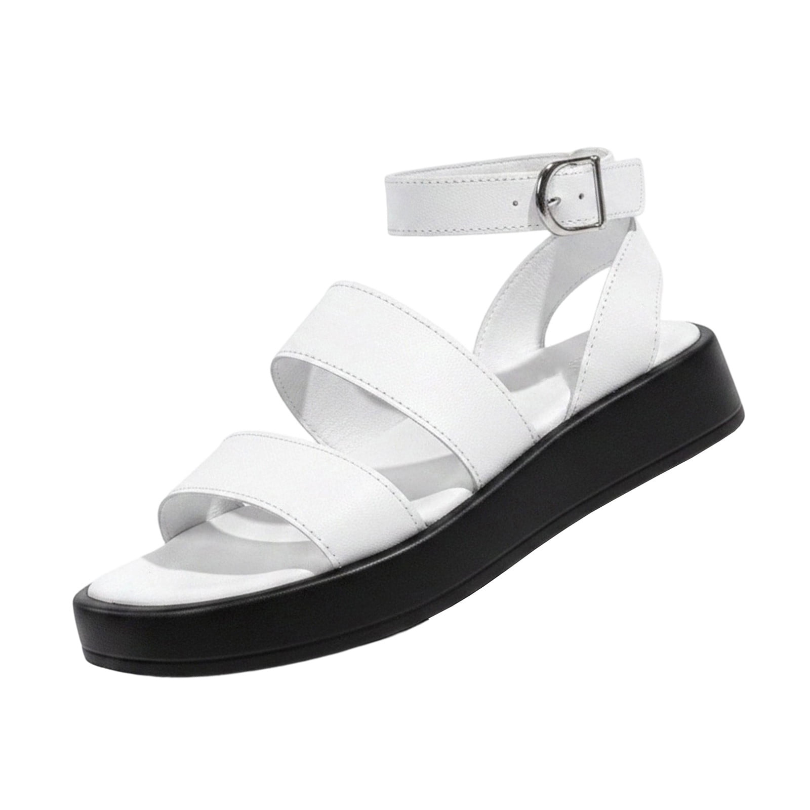 Byworldtasic Women's Platform Sandals Adjustable Buckle Ankle Strap ...
