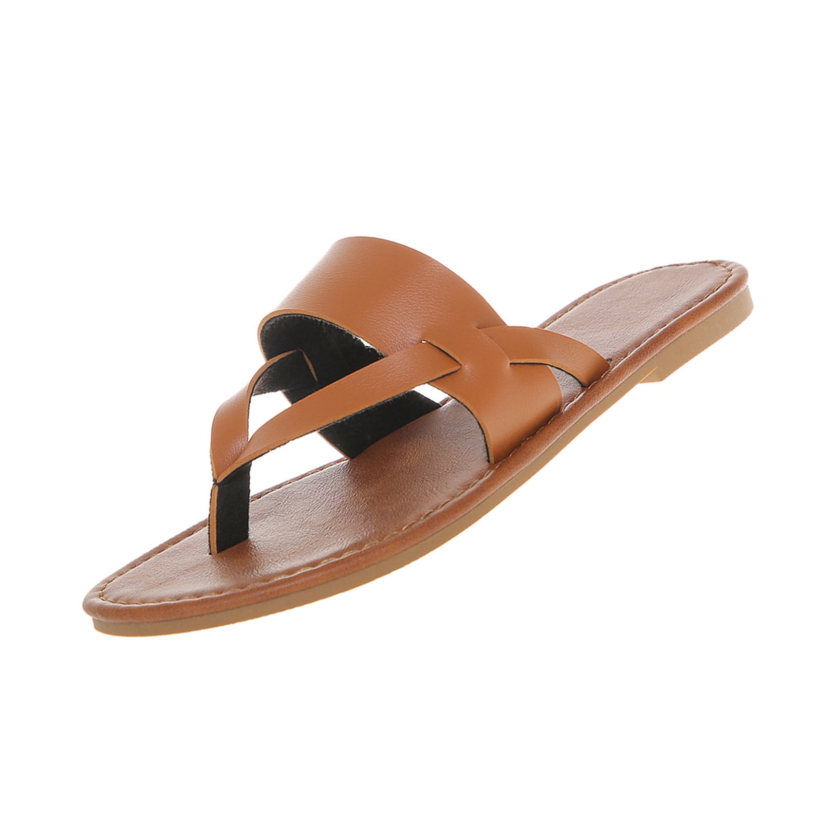 Byworldtasic Women's Slide Sandals Slip On Flat Sandals Flip Flop Thong ...