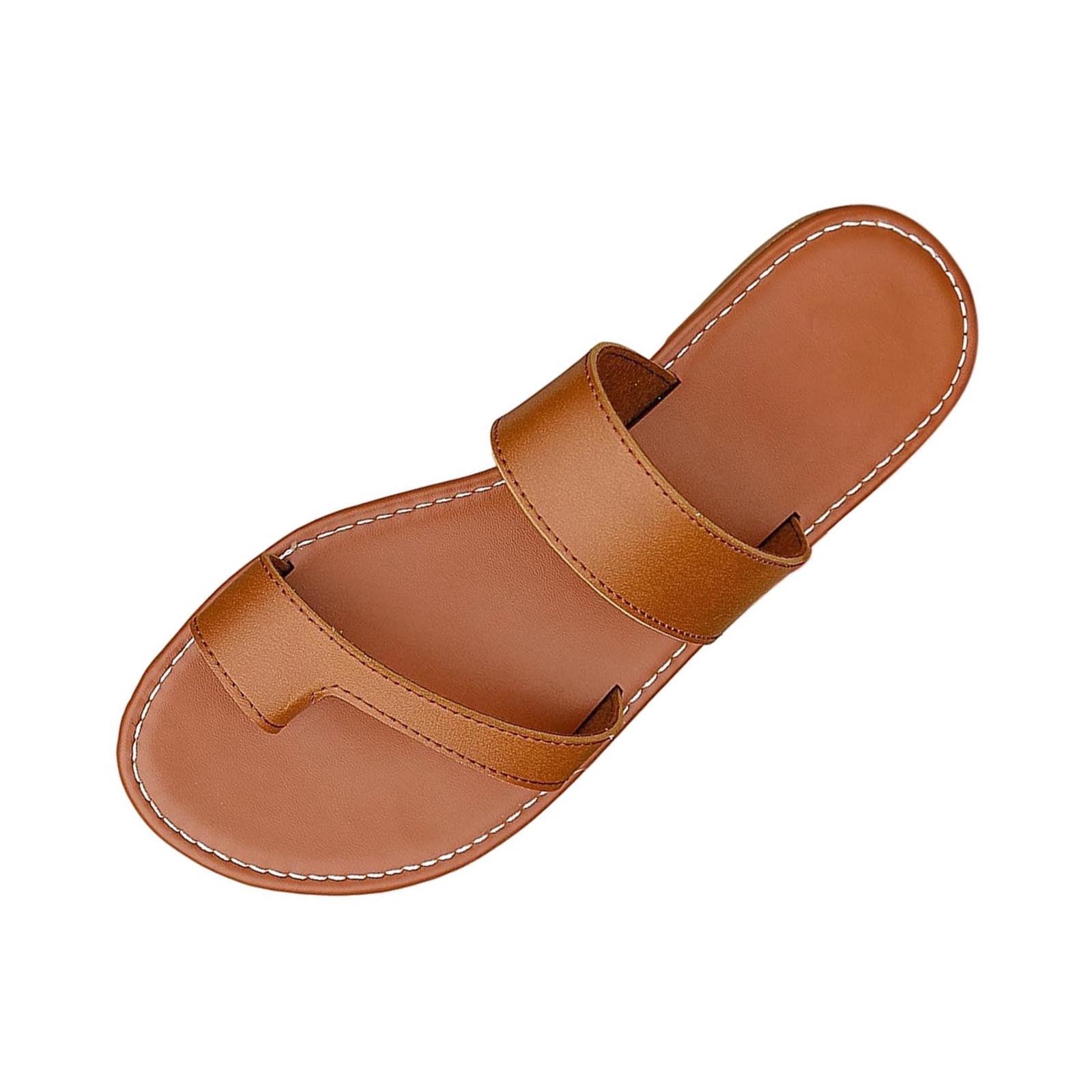Byworldtasic Women's Toe Ring Open Toe Flat Sandals Strappy Solid Non ...