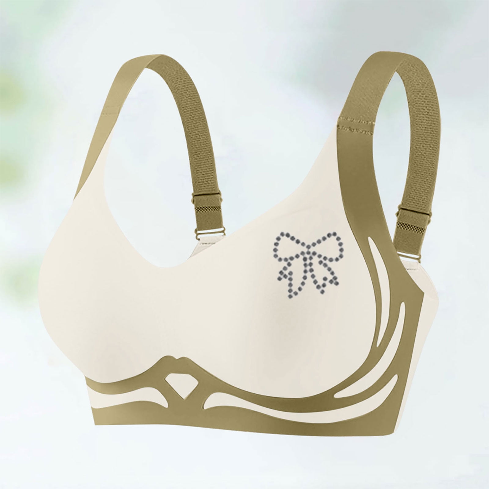 Byworldtasic Womens Bow Print Bras Womens Full Coverage Soft Wirefree Bras Lift Stretch Stretch ...