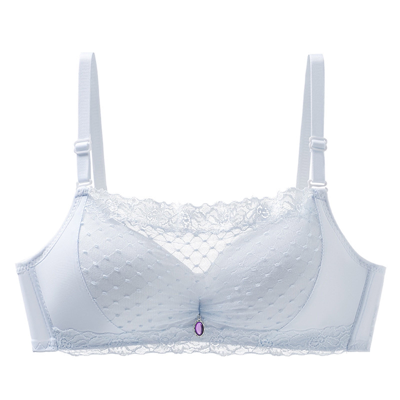 Byworldtasic Womens Bras Women's Frilly Lace Fitted Sheer Bra Soft ...