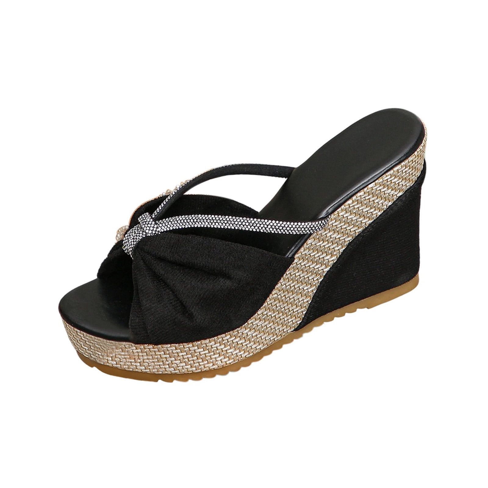 Byworldtasic Womens Espadrilles Wedge Sandals Slides Platform Slip on ...