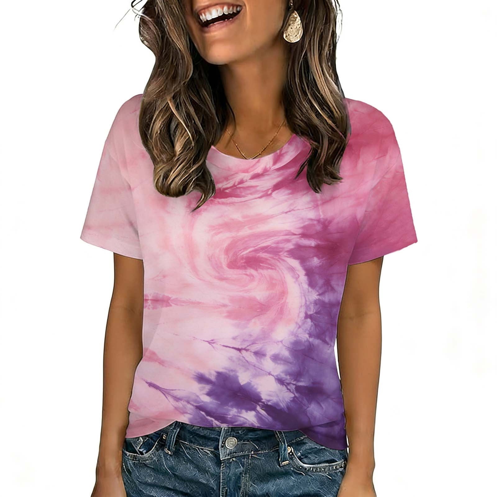 Byworldtasic Womens Hippie Shirt Tie Dye Peace Sign Tshirts Hippy Peace ...