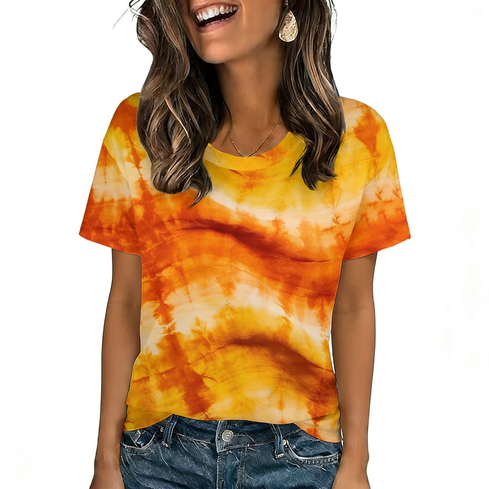 Byworldtasic Womens Hippie Shirt Tie Dye Peace Sign Tshirts Hippy Peace ...