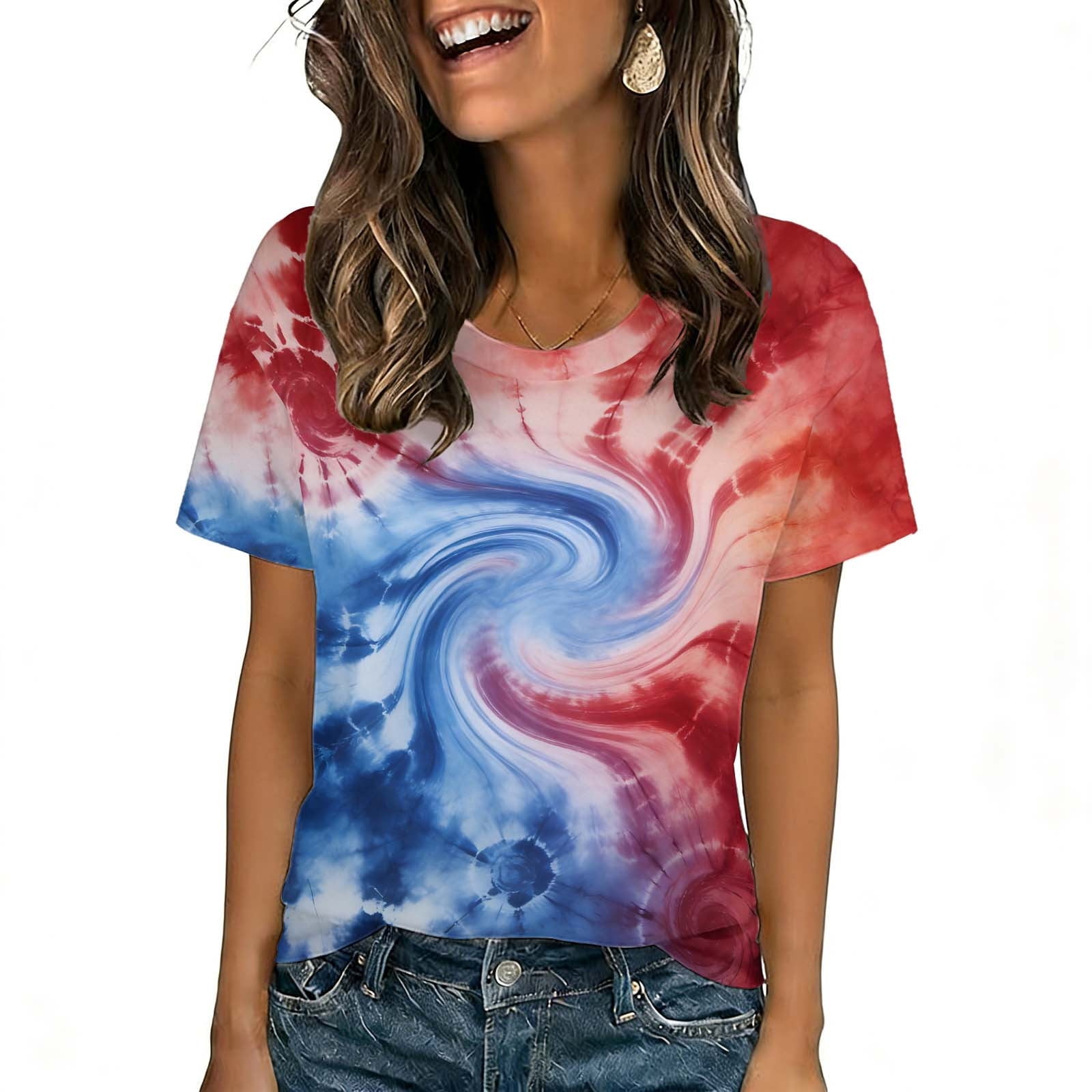 Byworldtasic Womens Hippie Shirt Tie Dye Peace Sign Tshirts Hippy Peace ...