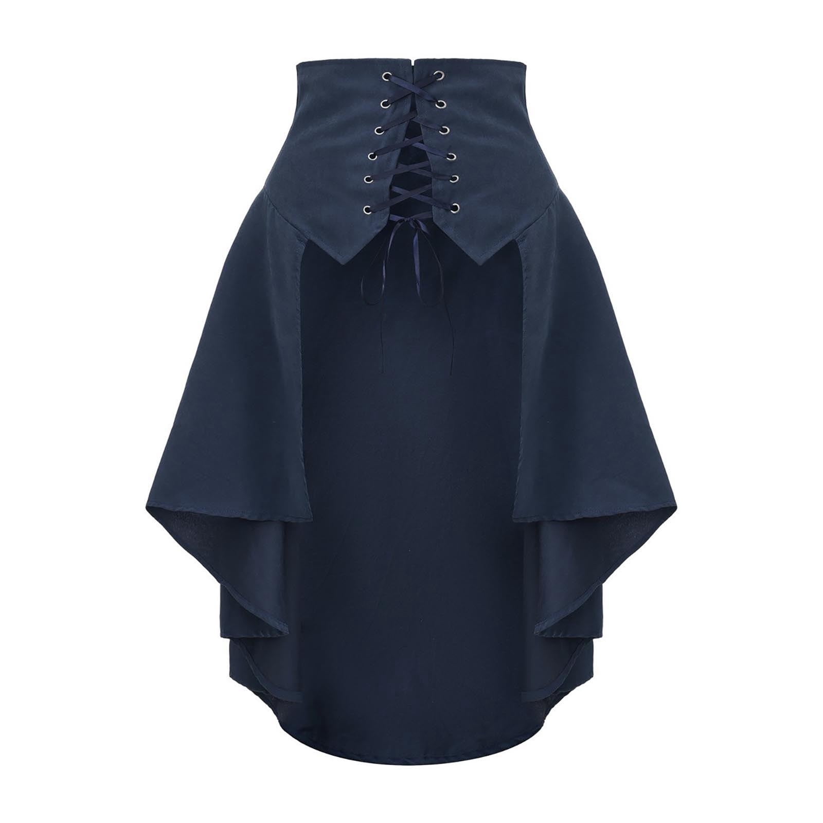 Byworldtasic Womens Skirts Women Ruffle Wrap Skirt Tie Waist Boho High ...