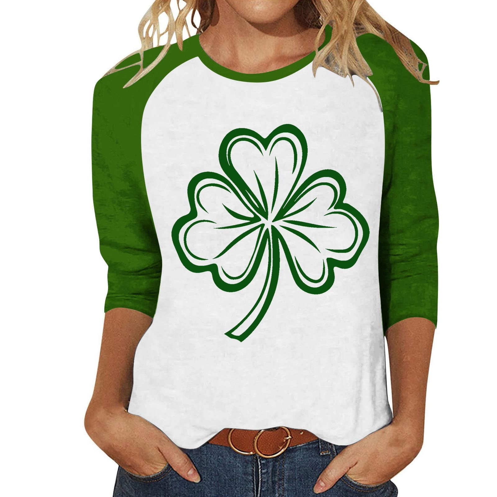 Byworldtasic Womens St. Patrick's Day Round Neck Plus Size Irish Shirt ...