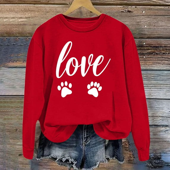 Byworldtasic Womens Sweatshirt Women's Valentine's Day Fashion Printed ...