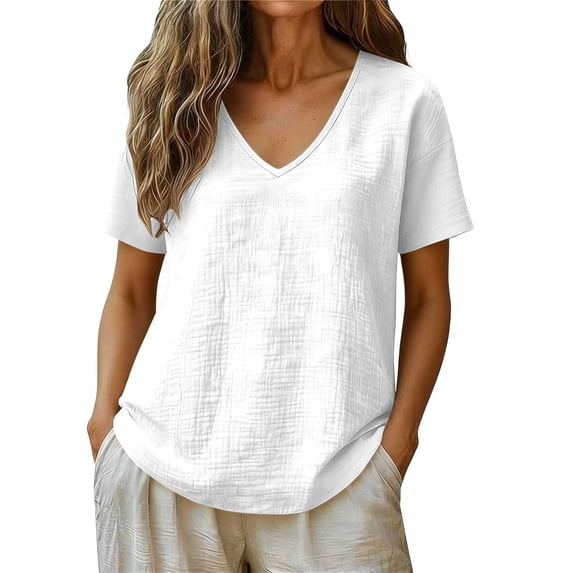 Byworldtasic Womens Tops Short Sleeve Oversized Shirts 2026 Summer ...