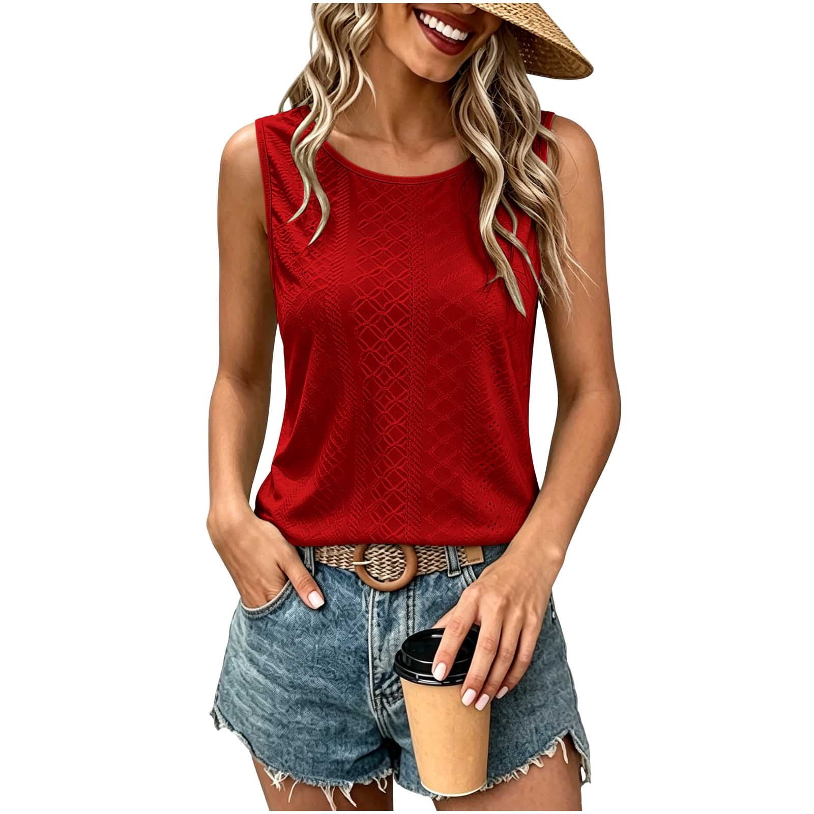 Byworldtasic Womens Trendy Tank Tops Loose Casual Summer Tops Crew Neck ...