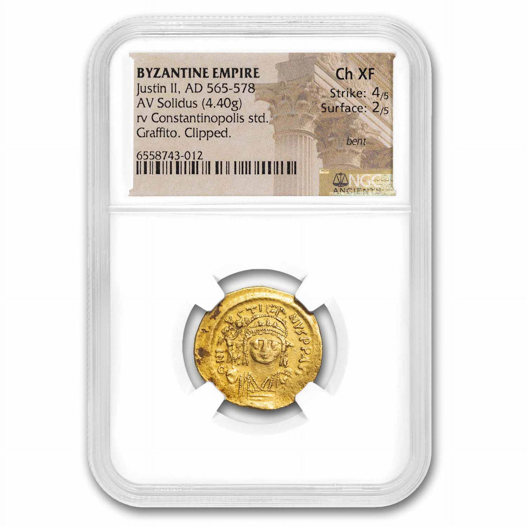 Byzantine Empire AV Solidus Justin II 565-578 AD Ch XF NGC S-345 ...