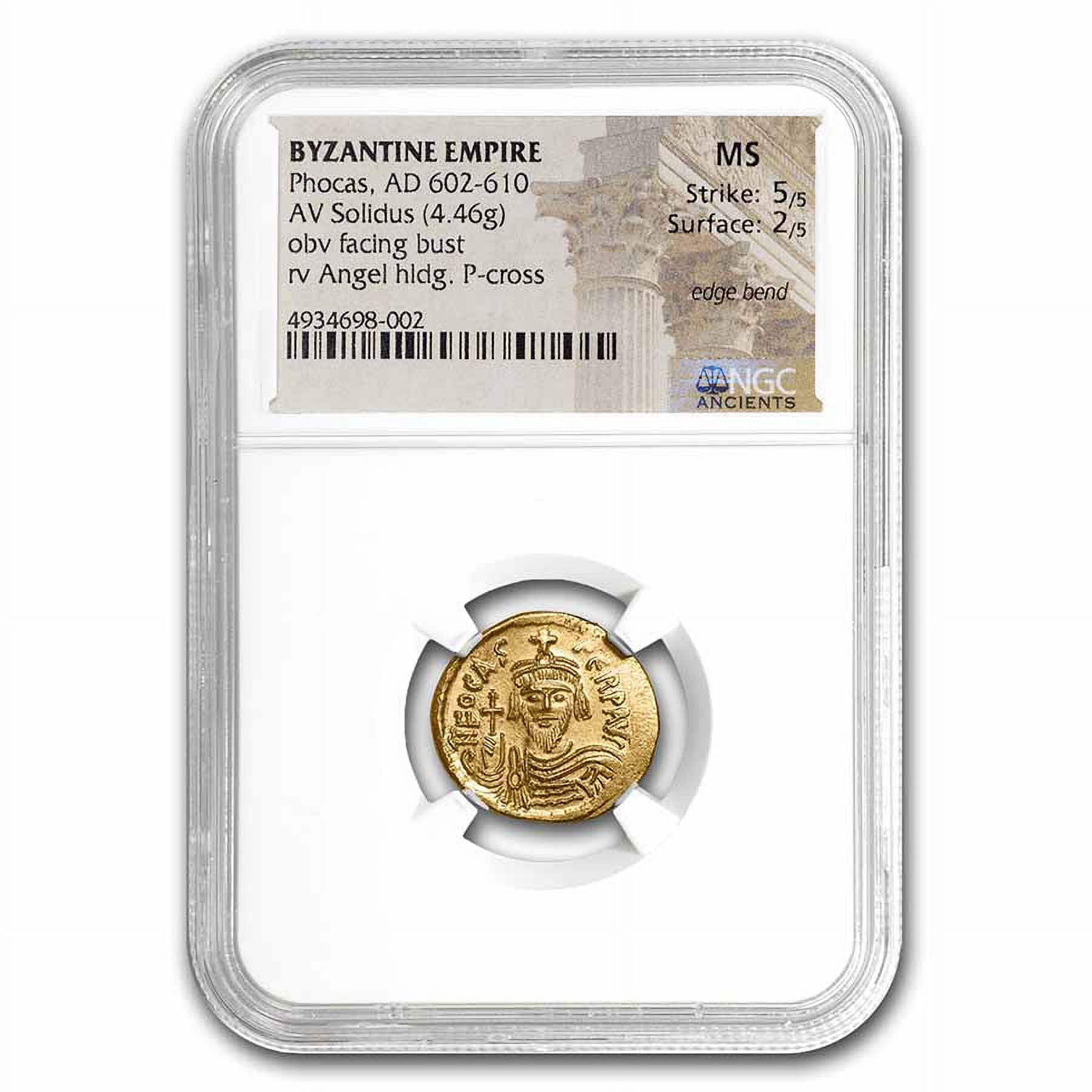 Byzantine Gold Solidus Emperor Phocas (602-610 AD) MS NGC (S-620 ...