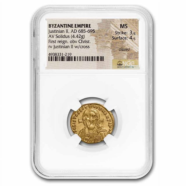Byzantine Gold Solidus Justinian II (685-695 AD) MS NGC (S-1248 ...